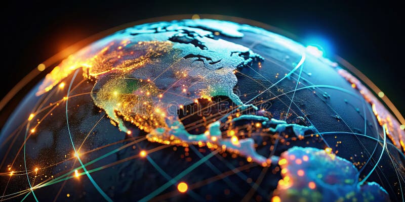 Illuminated World Map a TiltShift Perspective on Global ...