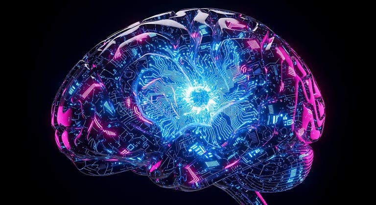 Vibrant Neural Network Brain Activity Abstract Art with Blue and Purple Hues Stock Illustration ...