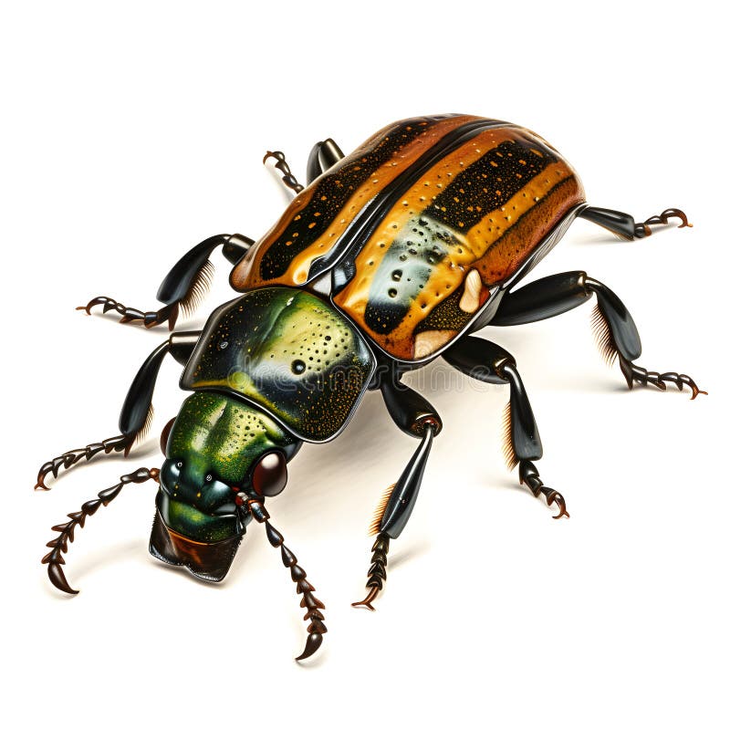 Beetle Isolated on White Background. 3d Illustration Stock Illustration ...