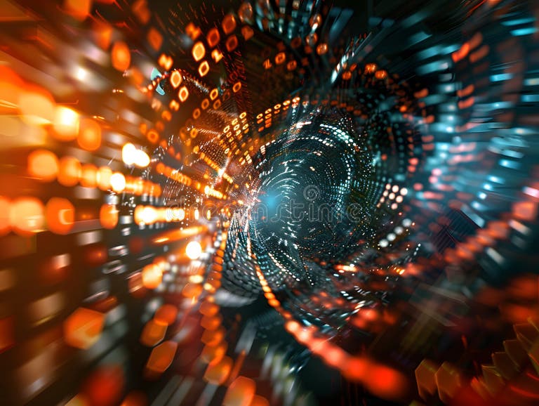 Dance of Encryption: Abstract Cybersecurity Digital Artwork Background ...