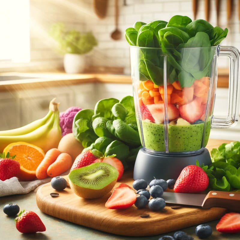 Fresh Juice Delight: Home Juicing with Vibrant Ingredients Stock ...