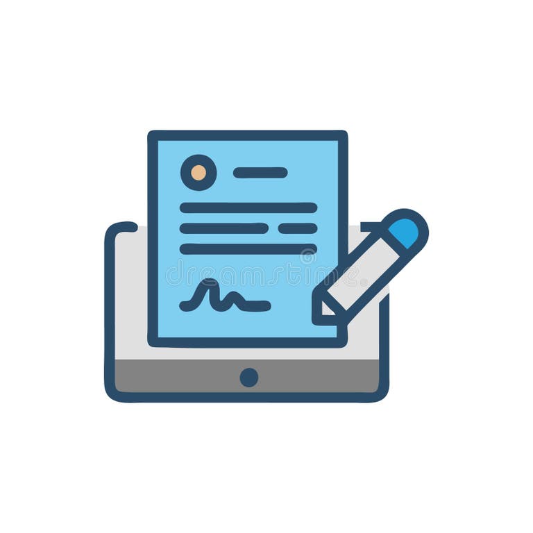 Key Features of Electronic Signatures Stock Illustration - Illustration ...