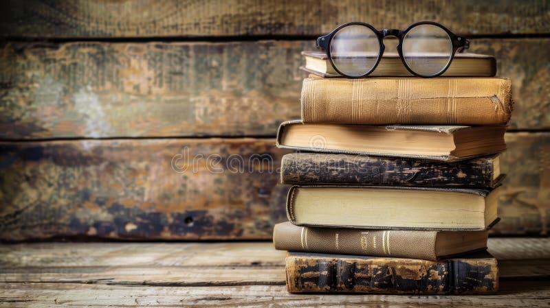 Explore Knowledge with Eyeglasses Resting on Books, Symbolizing Growth ...