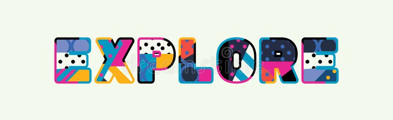 Explore La Palabra Art Illustration Del Concepto Ilustración del Vector ...