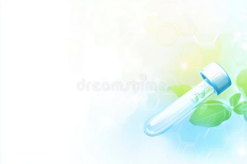 Explore Laboratory Glassware with Fresh Leaves and Science Background ...