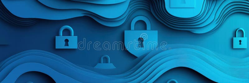 Explore Layered Locks and Encrypted Codes in a Modern Blue Gradient ...
