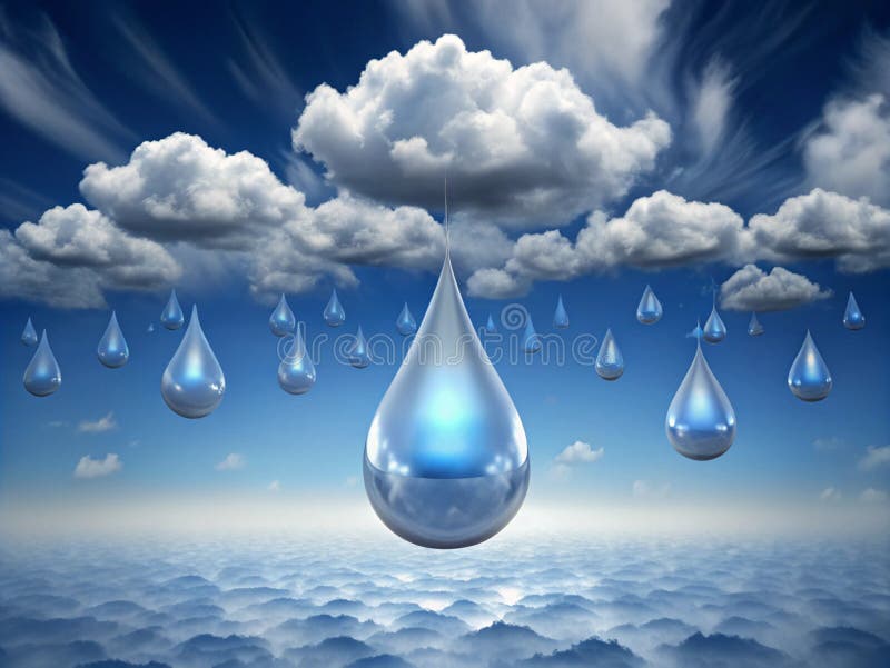 Explore the Life of a Single Raindrop Stock Illustration - Illustration ...