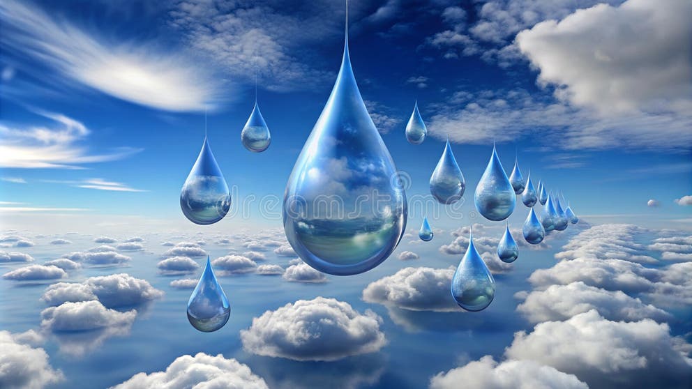 Explore the Life of a Single Raindrop Stock Illustration - Illustration ...