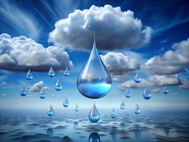 Explore the Life of a Single Raindrop Stock Illustration - Illustration ...