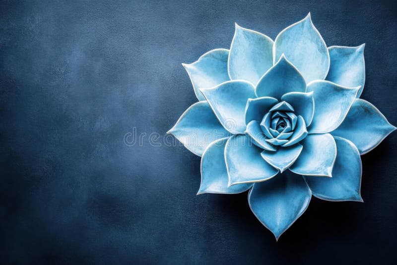 Explore Light Blue Succulent on Dark Backdrop, a Serene Floral Bloom ...