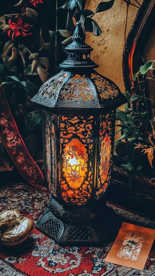 Explore the Light from Vintage Lantern with Antique Floral Design ...