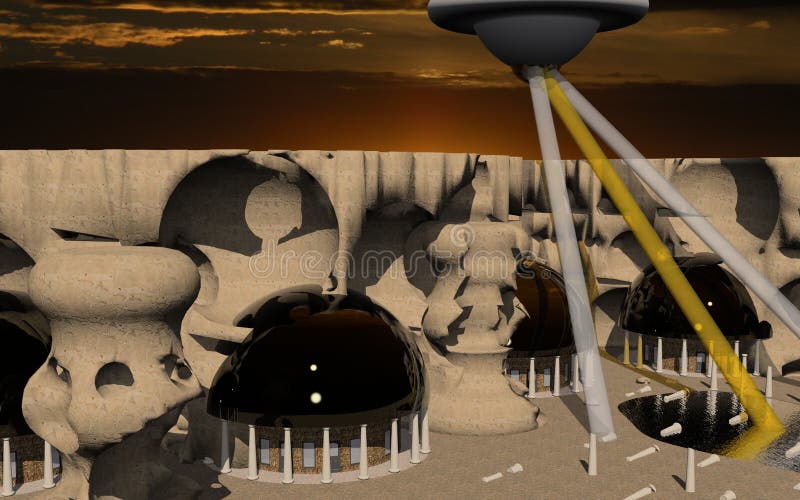 Explore a lost world stock illustration. Illustration of domes - 5230139