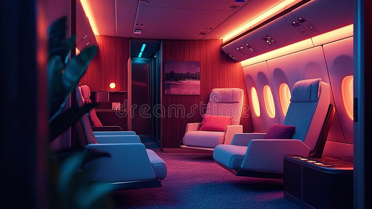 Explore the Luxurious Modern Airplane Cabin Interior Featuring ...