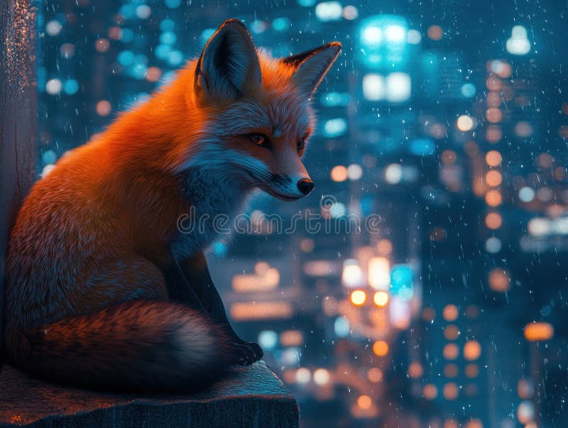 Explore the Magic of a Digital Fox Blending into a Cityscape ...