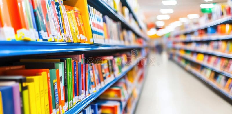 Explore Many Books Stacked Neatly on Library Shelves in an Organized ...