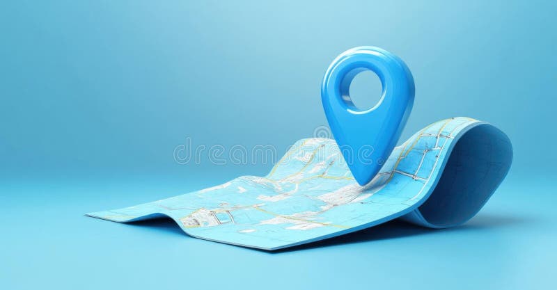 Explore Map with Pin, Find Your Way, Adventure and Journey Concept ...