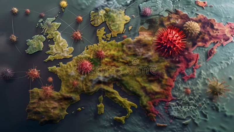 Explore a Map of the World Showing Different Types of Germs Covering ...