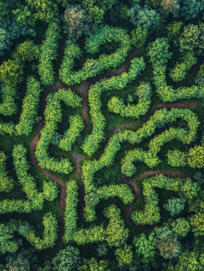 Explore a Maze-like Forest with Winding Paths and Lush Greenery in a ...