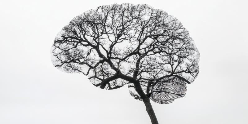 Explore Mental Landscape, Tree Brain Silhouette, Mind Growth with Tree ...