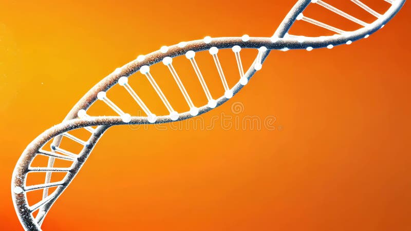 Abstract DNA Structure with Vibrant Orange Background and Intricate ...