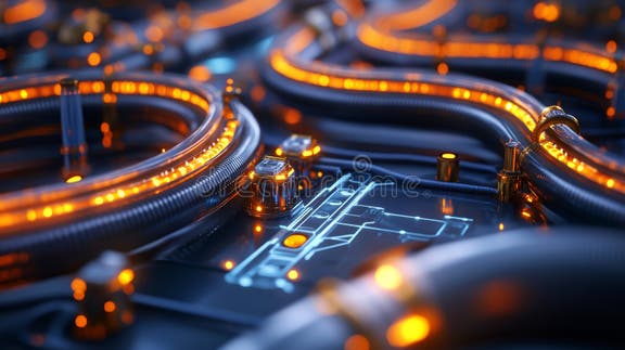 Interconnected System of Abstract Loops Illuminated Pathways in a Complex Network Background ...