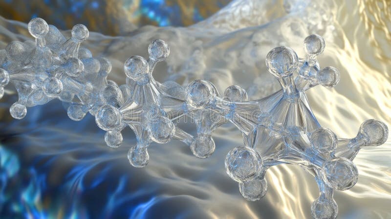 Mesmerizing Ballet of Transparent H2O Molecules in Motion Stock ...