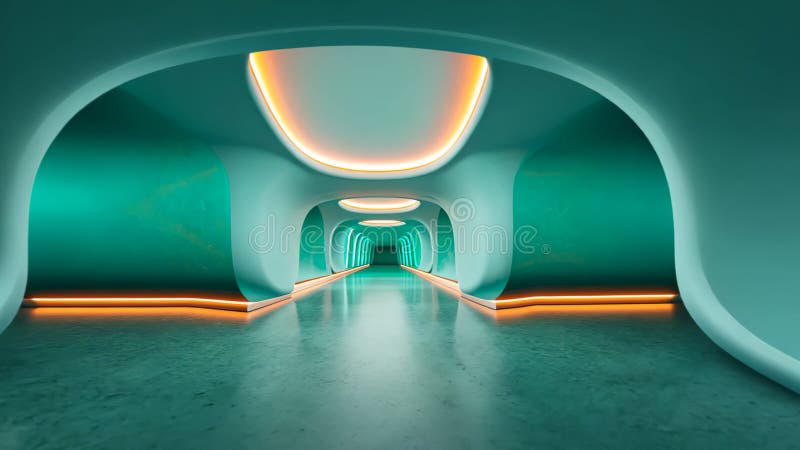 A Sleek Dark Structure Shines with Neon Lights, Featuring a Stunning ...