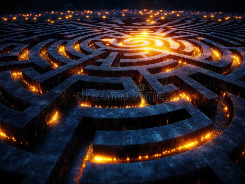 Explore the Mesmerizing Depths of a Glowing Labyrinth Where Pathways ...