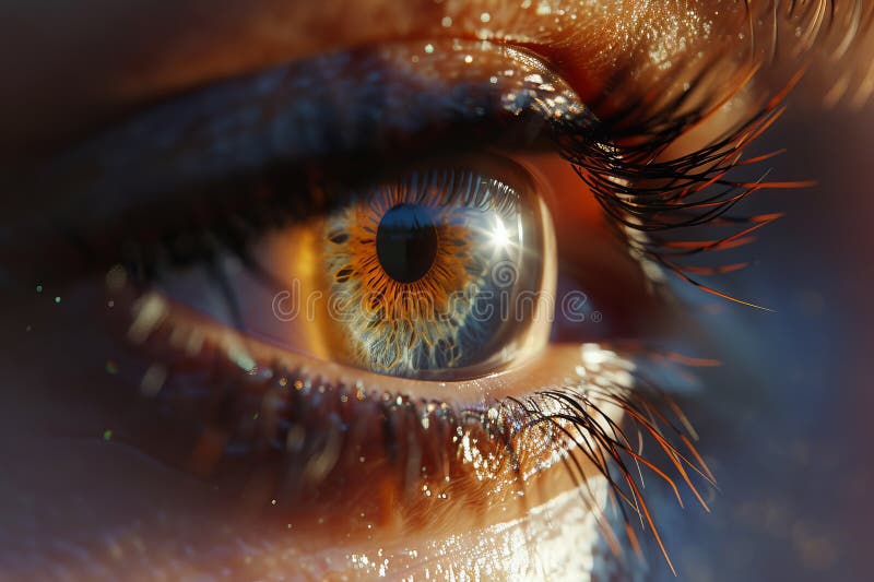 Captivating Close-up of Human Eye, Radiant Eye Light, Generative AI ...