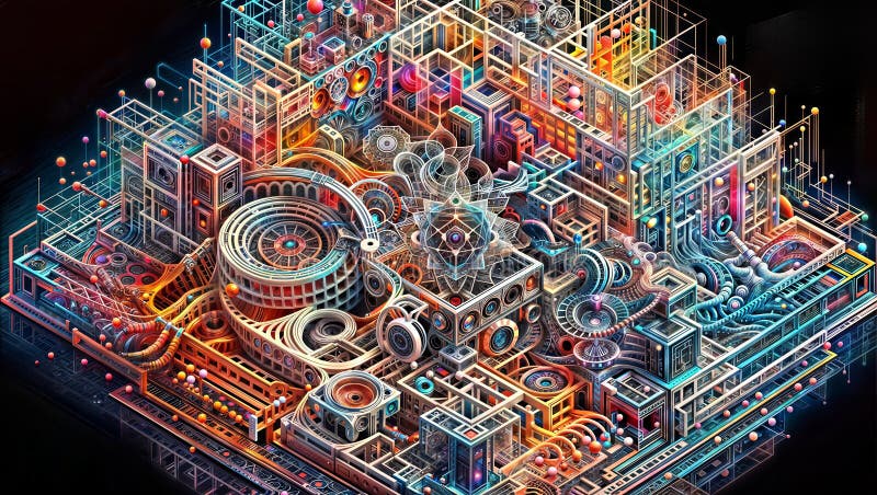 Isometric Metropolis: a Multilayered Cityscape, Generative Ai Stock ...