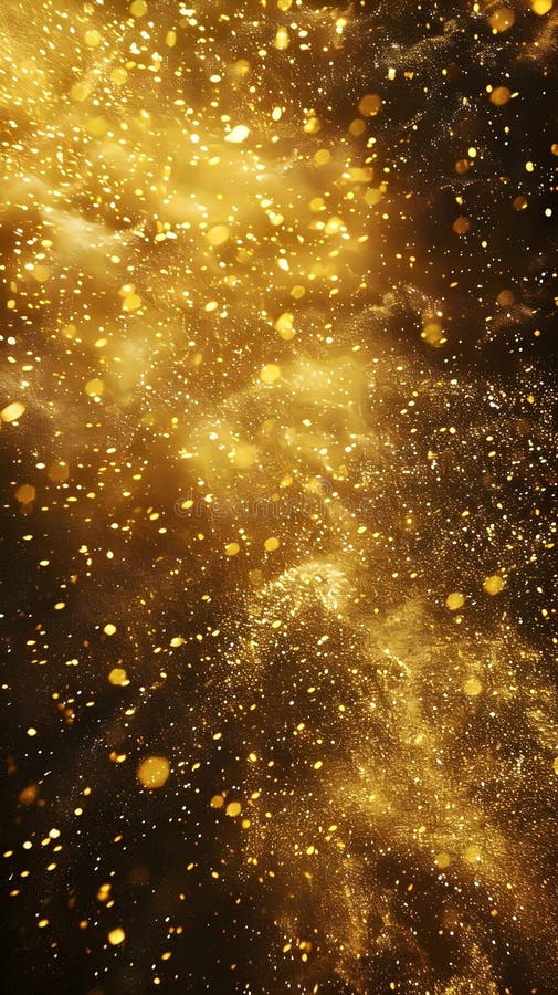 Shimmering Gold Dust on Dark Background Stock Illustration ...