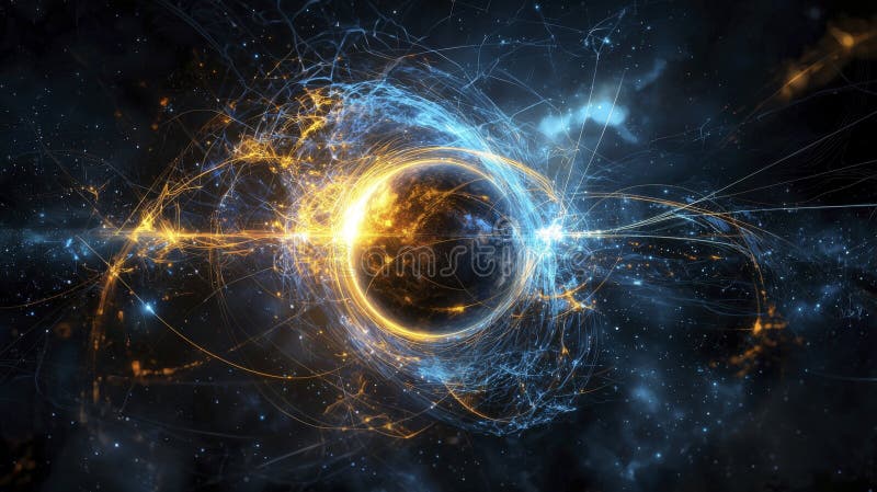 Dynamic Gravitational Pull of Planets Cosmic Space Abstract Visuals ...