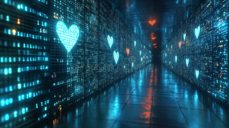 Explore a Mesmerizing Holographic Tunnel of Love with Vibrant Heart ...