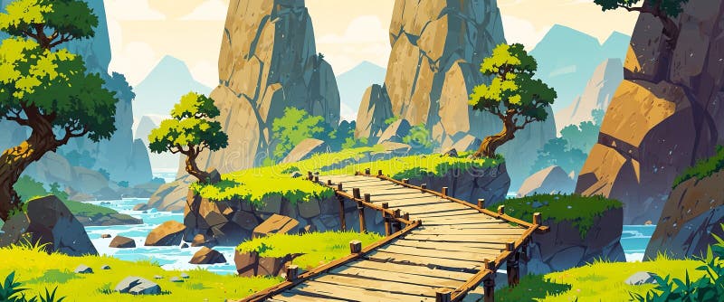 Explore the Mesmerizing Landscape of this 2D Game Background, Featuring ...