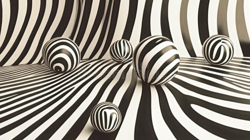 Explore Mesmerizing Optical Illusions with Whimsical Striped Spheres ...