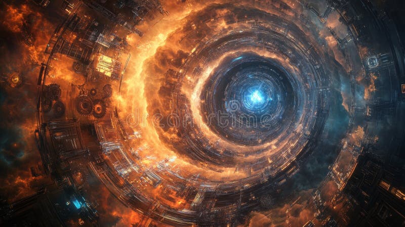 Swirling Vortex of Time and Space Visuals Stock Illustration ...