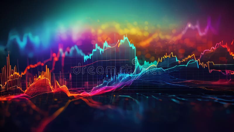 Colorful Sound Waves Visualizing Audio Frequencies in a Digital Art ...