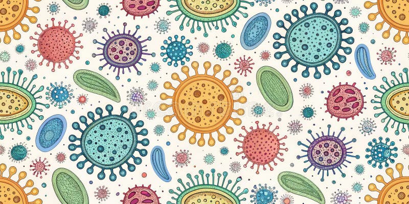 Stunning Microscopic Cell Pattern Vibrant Intricate Repeating Design ...