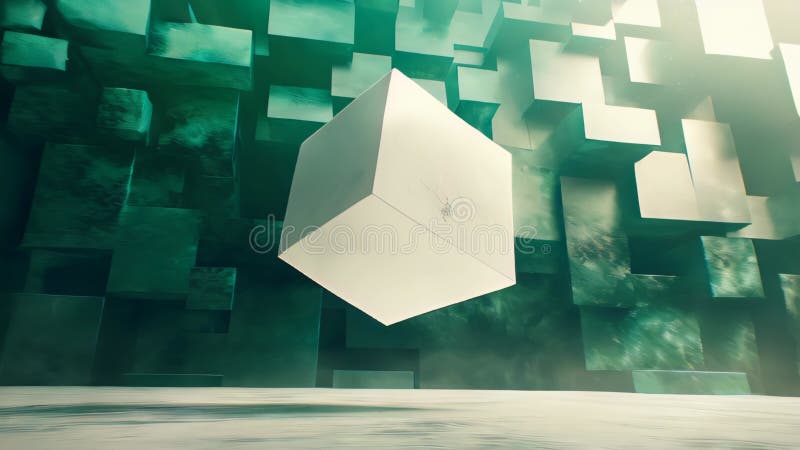 Explore the Mesmerizing World of Floating Geometry Cubes in an Abstract ...