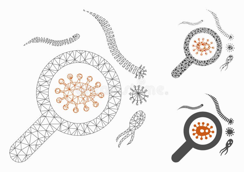 Explore Microbes Vector Mesh 2D Model and Triangle Mosaic Icon Stock ...