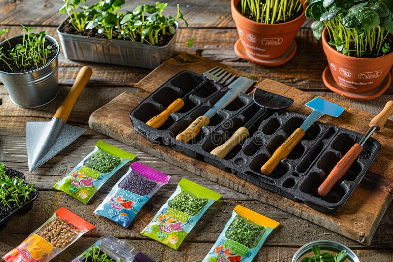 Explore Microgreen Gardening with Colorful Seed Packets and Essential ...