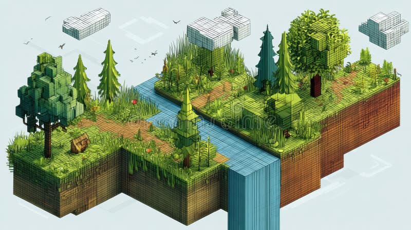 Explore a Minimal Pixel Art World in a Clean 3D Environment with Lush ...