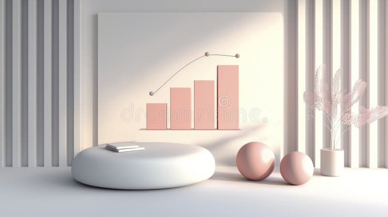 Modern Minimalist Digital Artwork Financial Growth Visualization with ...