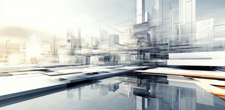 Explore Modern Architecture Reflection with a Touch of Abstract City ...