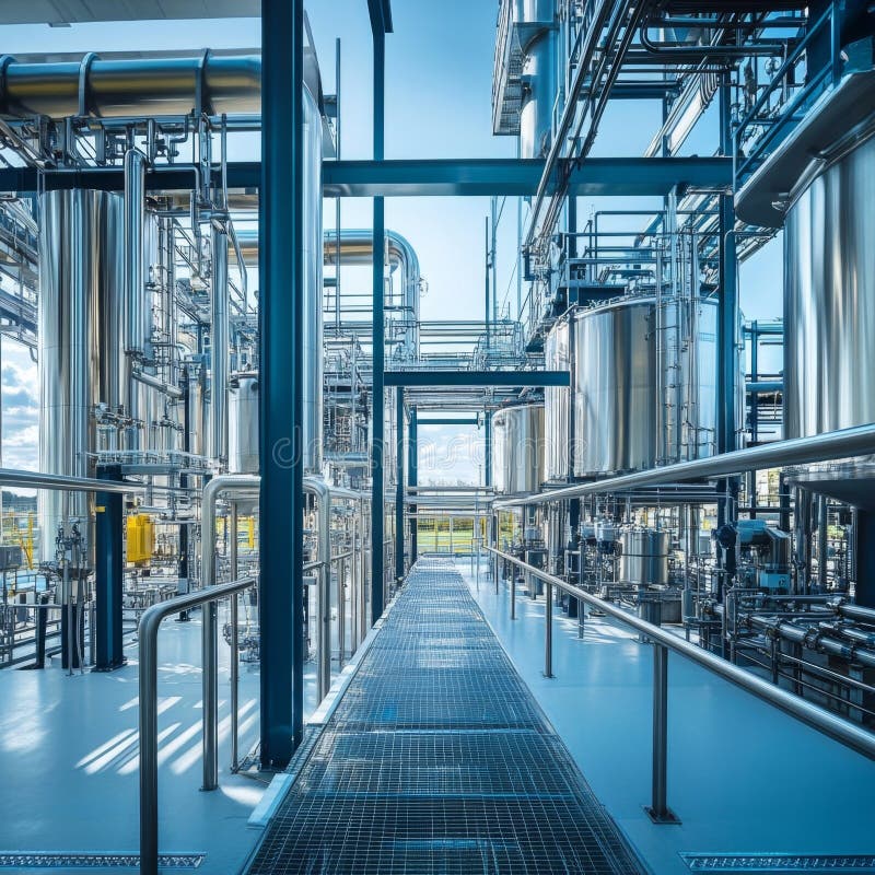 Modern Eco-Friendly Biodiesel Processing Plant Stock Illustration ...