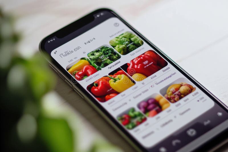 Explore a Modern Grocery Shopping App Interface Featuring Fresh Produce ...