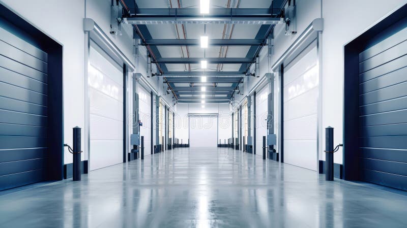 Explore a Modern Self-service Warehouse Interior with Clean Lines and ...