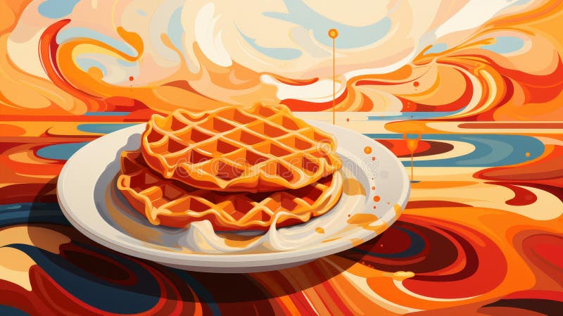 Explore Modern Waffle Art with Precise Geometric Designs and Flat ...