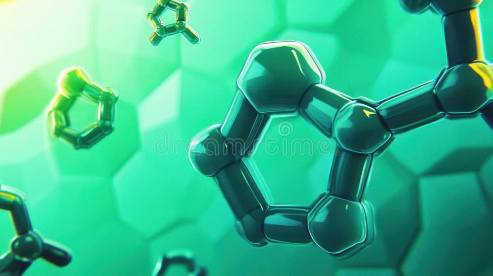 Explore Molecule Structures in Vivid Green and Scientific Theme Stock ...