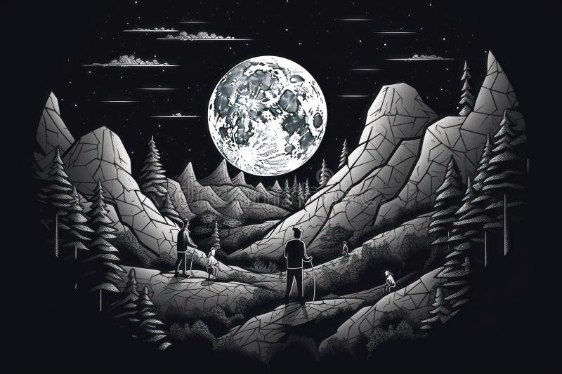 Explore the Moon. AI Generated Stock Illustration - Illustration of ...